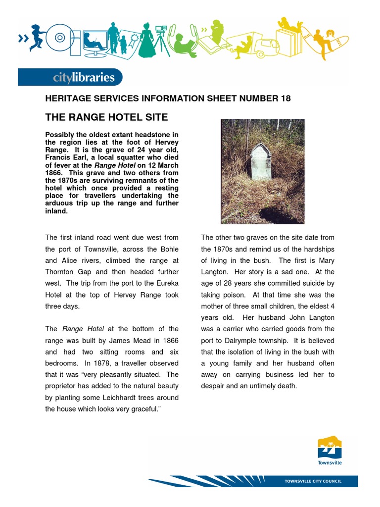 The Range Hotel Site: Heritage Services Information Sheet Number 18 ...