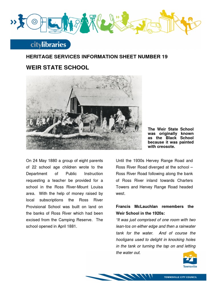 Heritage Info Sheet 19 Weir State School | PDF | States And Territories ...
