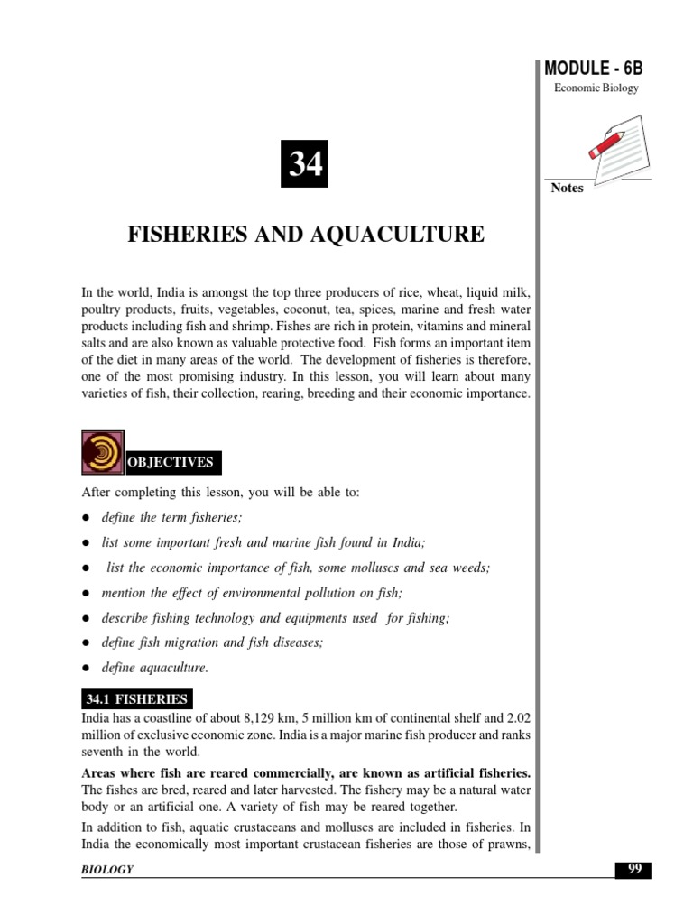 Fisheries and Aquaculture: Module - 6B | PDF | Aquaculture | Fish