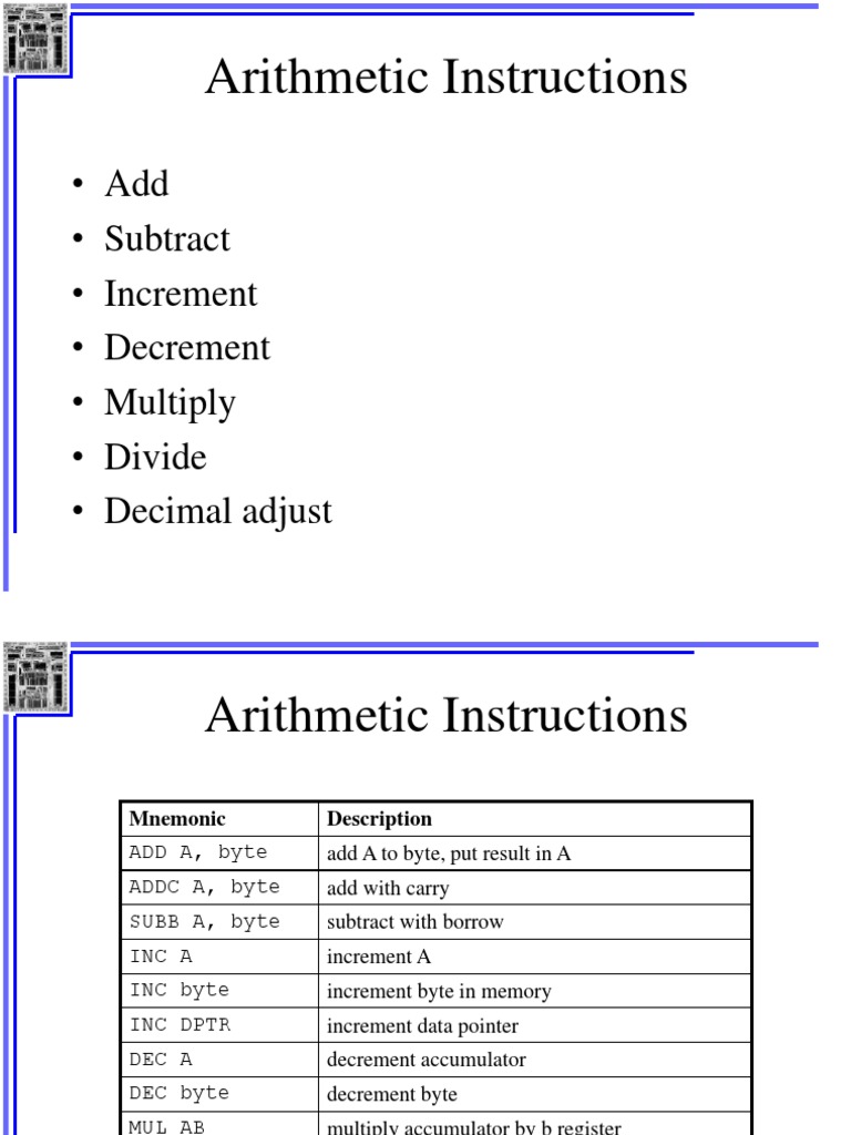9.arithmetic Instructions PDF | PDF | Binary Coded Decimal | Computer Hardware