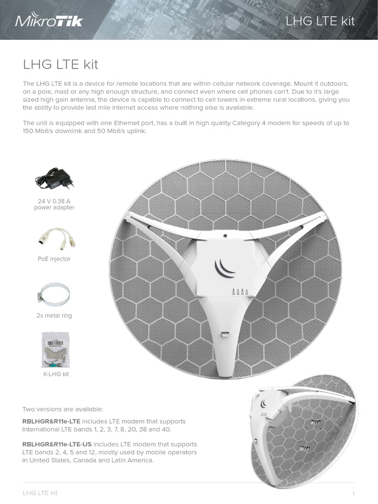 Spesifikasi Mikrotik LHG - LTE - Kit-181017111646 | PDF | Lte ...