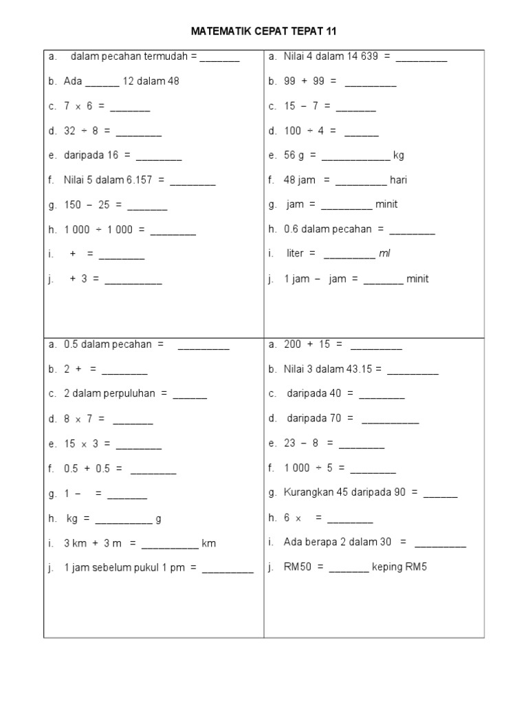 Pecahan dan Operasi Dasar Matematika | PDF