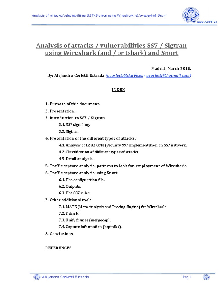 SS7 Analysis Wireshark and Snort-EN PDF | PDF | Internet Protocol Suite | Computer Network