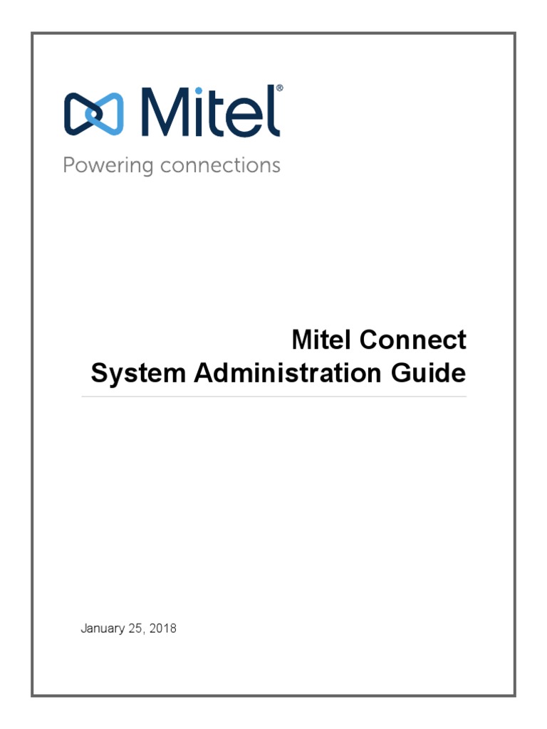 Mitel Connect System Admin Guide PDF | PDF | Session Initiation ...