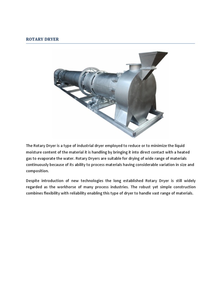 Rotary Dryer | PDF | Chemistry | Chemical Engineering