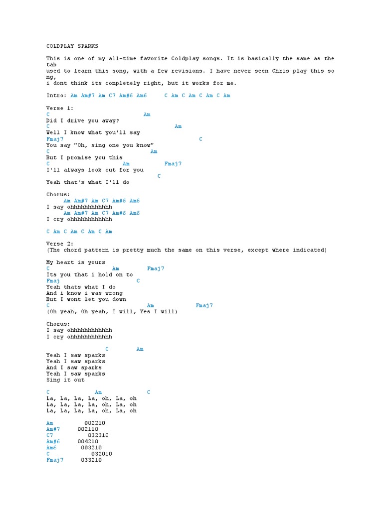 Coldplay | PDF | Song Structure | Musical Forms