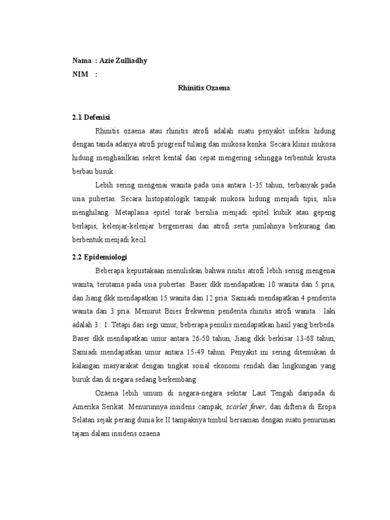 Rhinitis Ozaena | PDF