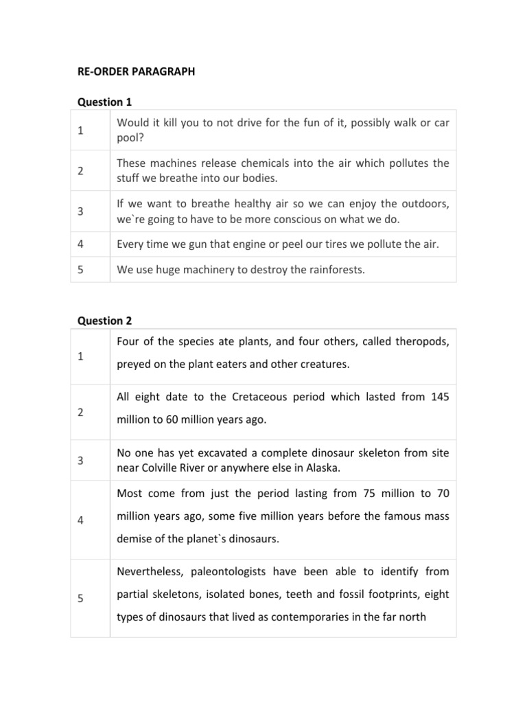 RE Order Paragraph | PDF | Myocardial Infarction | Dinosaurs