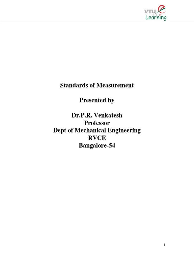 Standards of Measurement Explained | PDF | Metre | Metrology