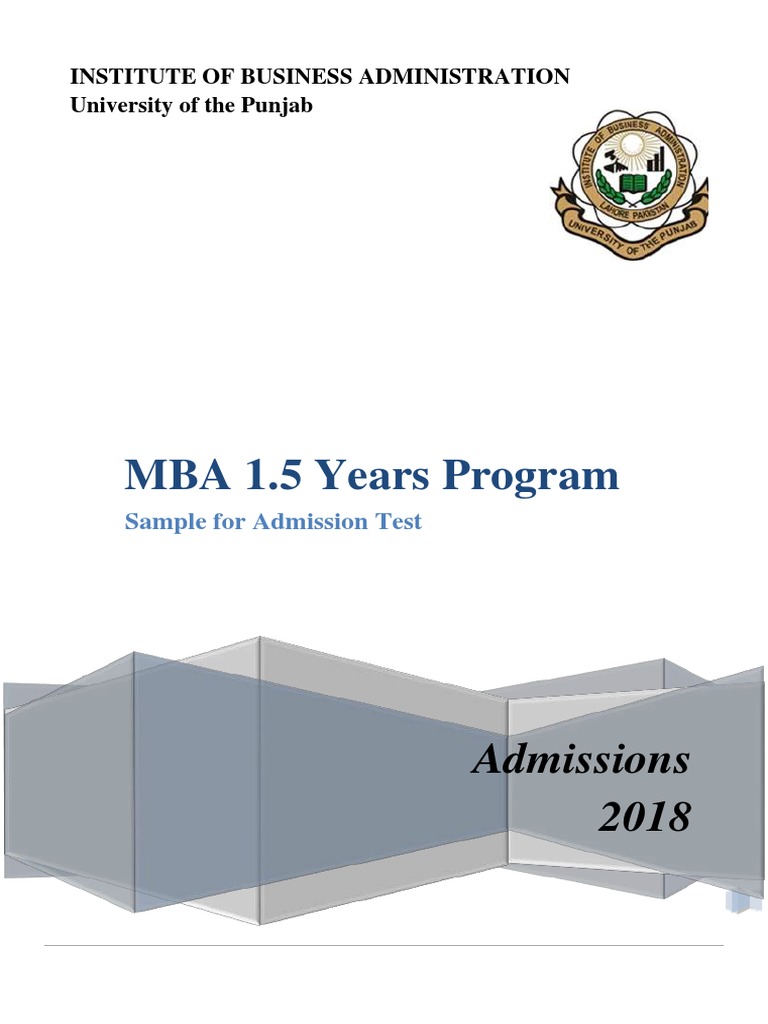 MBA Admission Test Sample 2018 | PDF | Question | Master Of Business ...