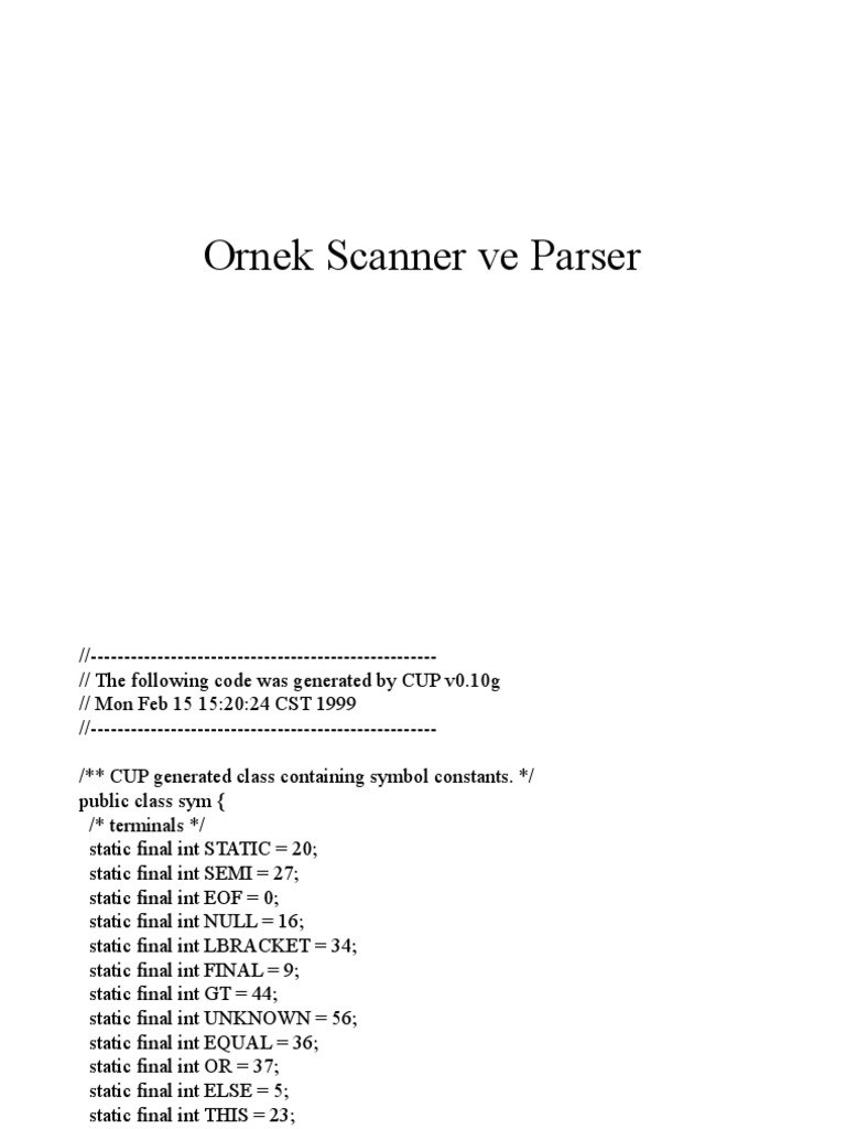 Ornek Scanner Parser | PDF | Parsing | Constructor (Object Oriented Programming)