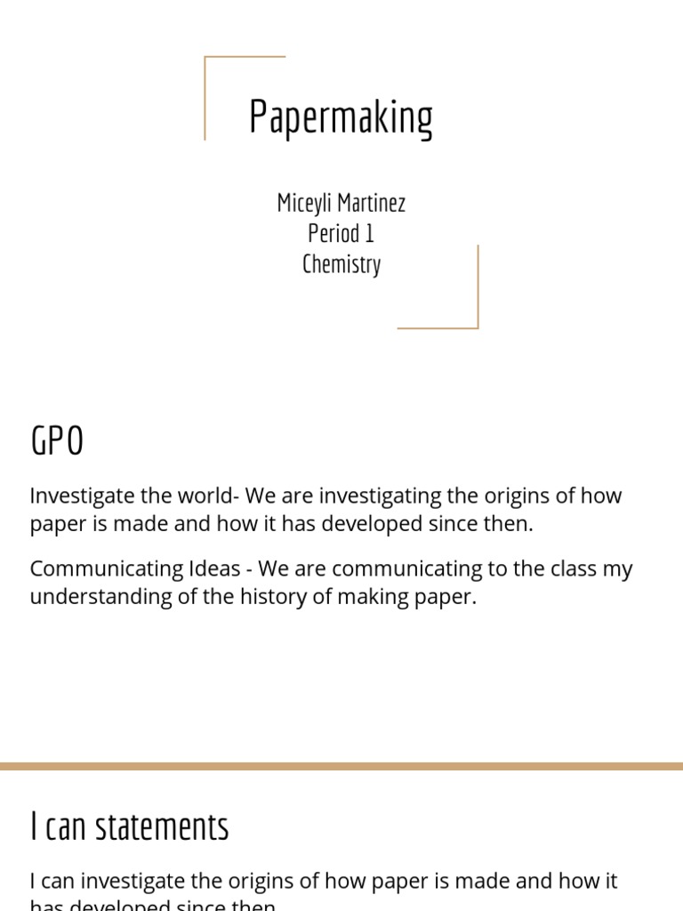 Papermaking Project | PDF | Pulp (Paper) | Papermaking