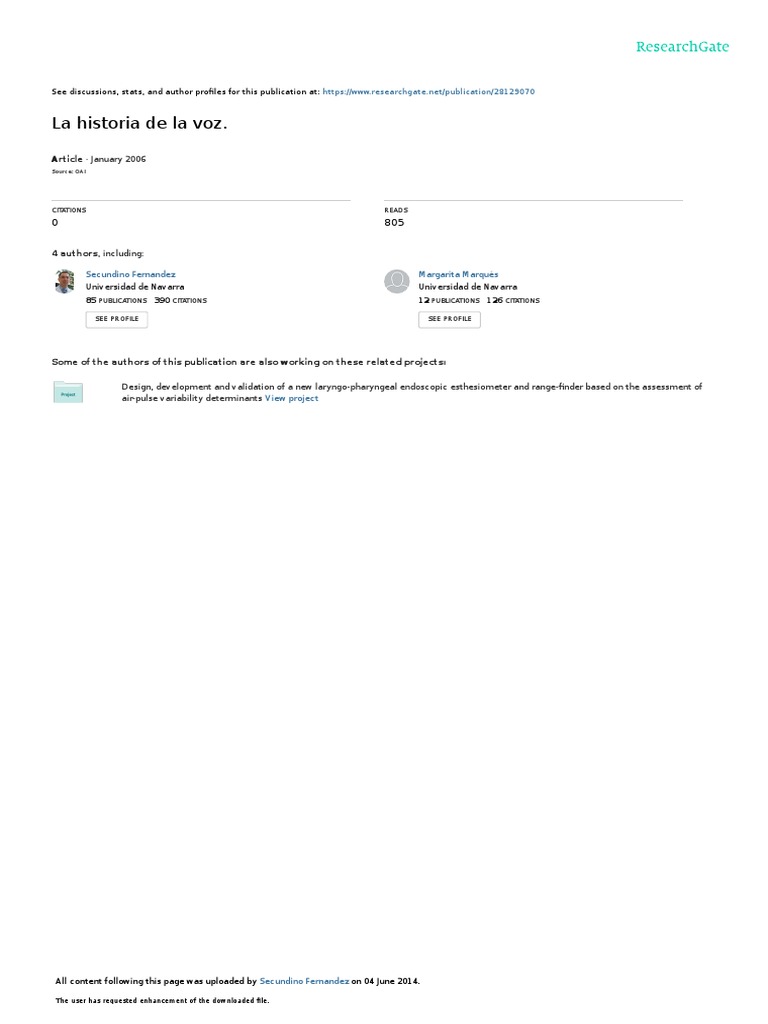 La Historia de La Voz | PDF | Voz humana | Otorrinolaringología