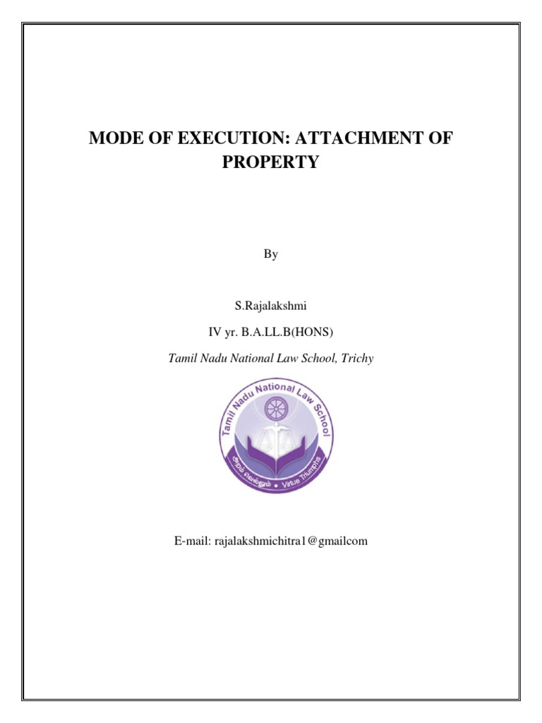 Attachment of Property in CPC Execution | PDF | Judgment (Law ...