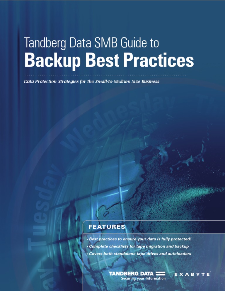 Tandberg Data SMB Guide To: Backup Best Practices | PDF | Backup | Computer File