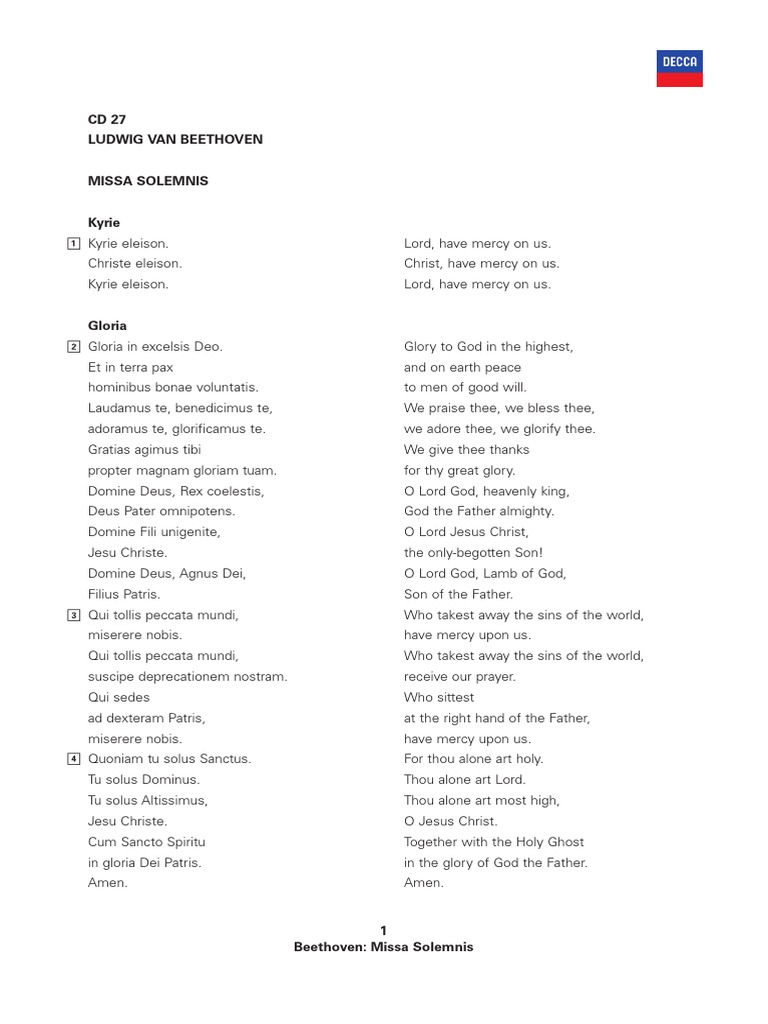 CD 27 Ludwig Van Beethoven | PDF | Worship | Religious Rituals