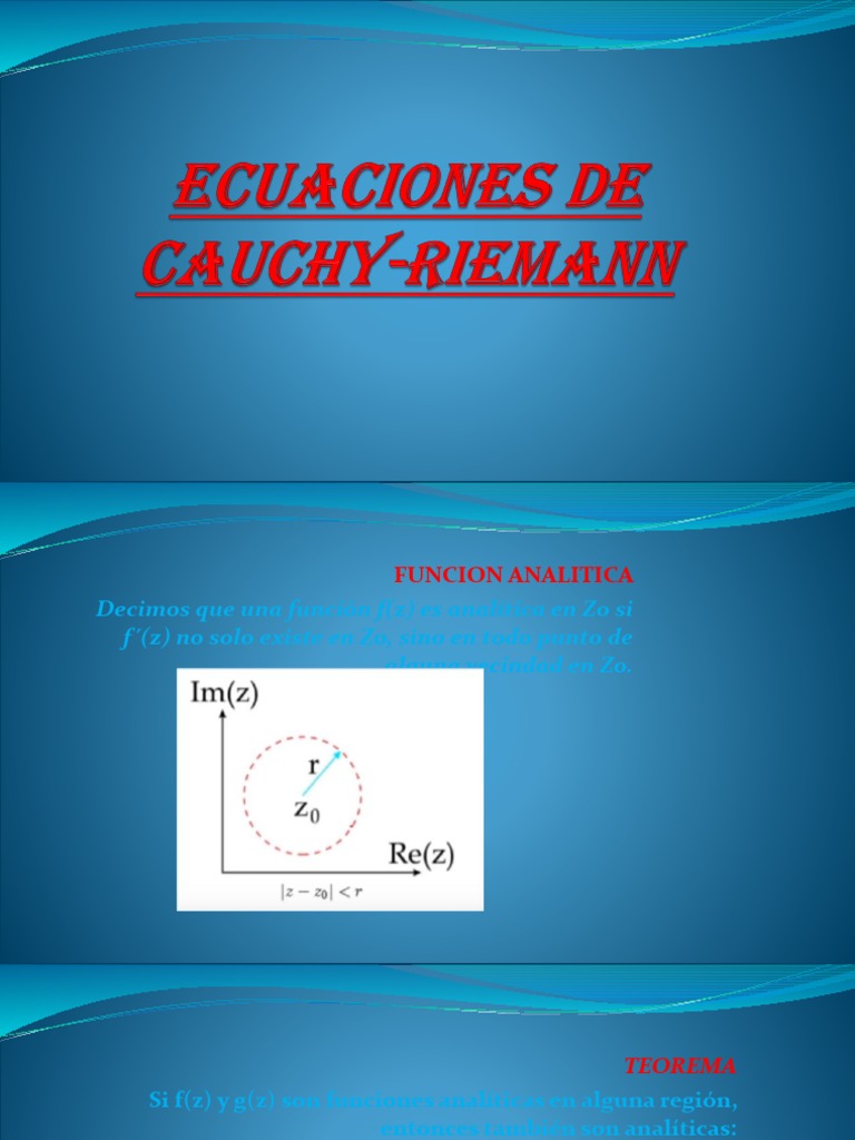 Ecuaciones de Cauchy-Riemann y Analiticidad | PDF | Fluido | Movimiento (física)