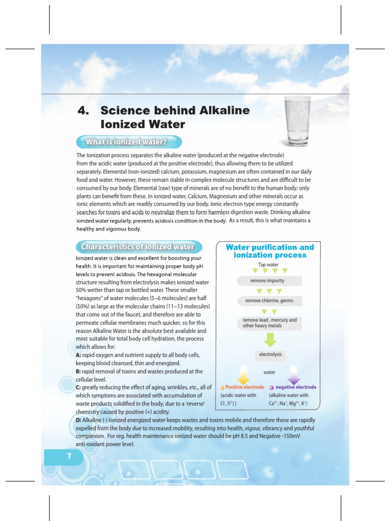 The Science Behind Alkaline Ionized Water | PDF | Calcium | Water