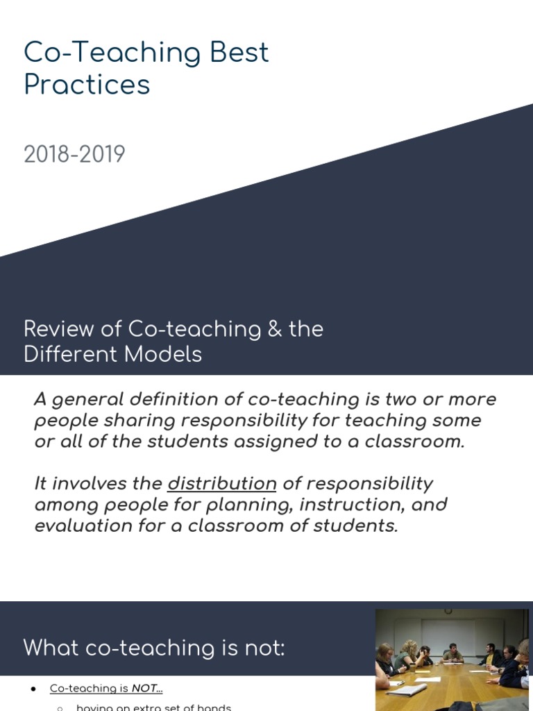 Co-Teaching Professional Development - Assistant Principals | PDF ...