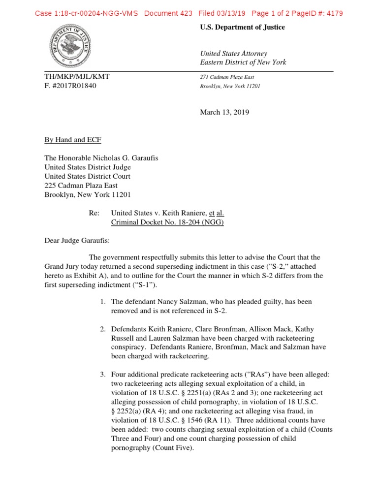 Nxivm: 2nd Superseding Indictment | PDF | Social Institutions | Social ...