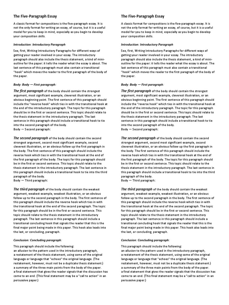 Five-Paragraph Essay Structure Guide | PDF | Essays | Written Communication
