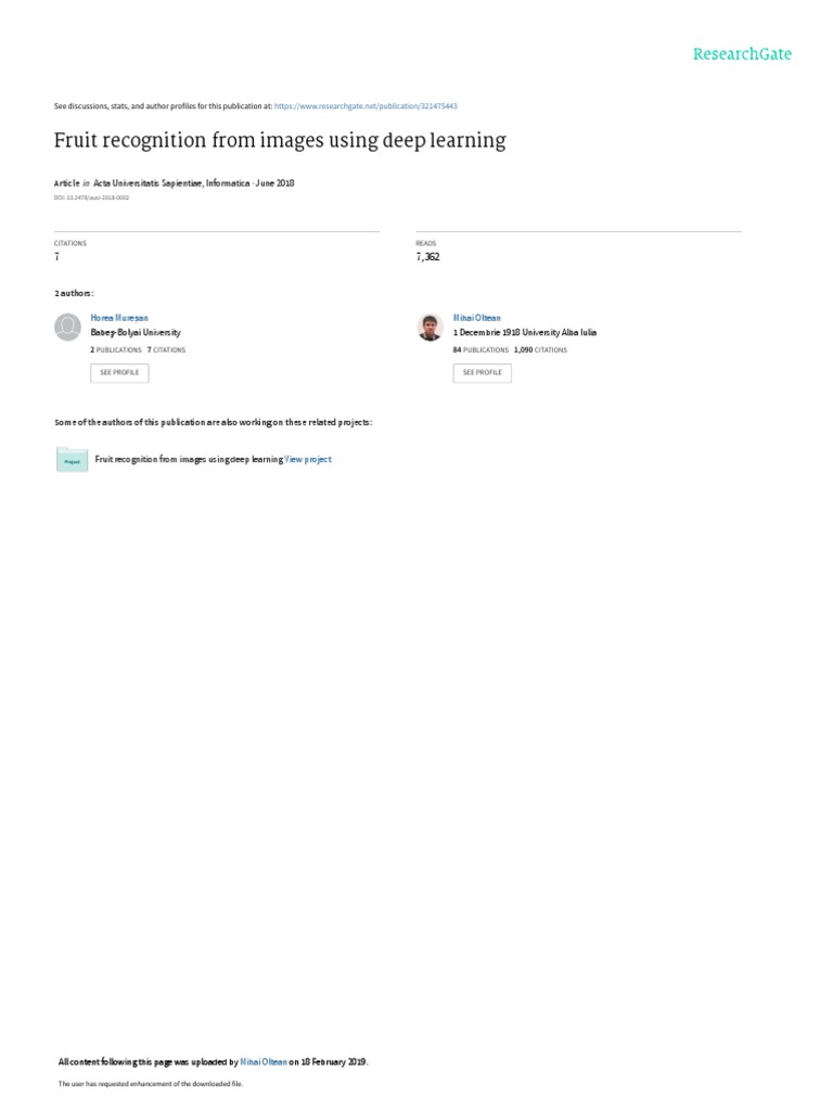 Fruit Recognition Using Deep Learning | PDF | Deep Learning ...
