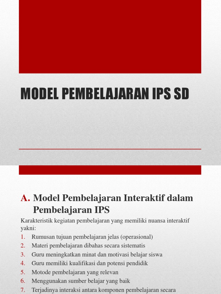 Model Pembelajaran Ips SD | PDF
