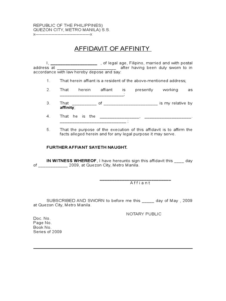 Affidavit of Affinity | PDF