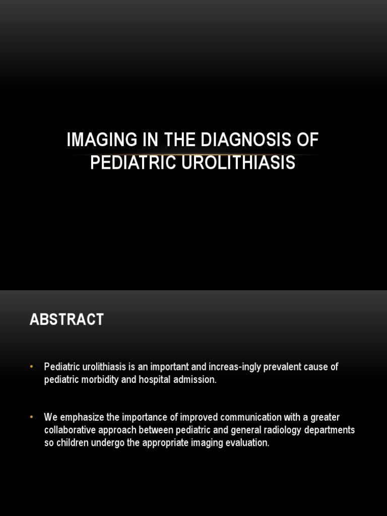Imaging in The Diagnosis of Pediatric Urolithiasis | PDF | Ct Scan ...