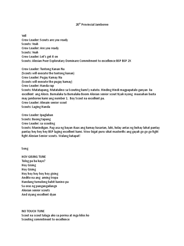 Yell and Song | PDF
