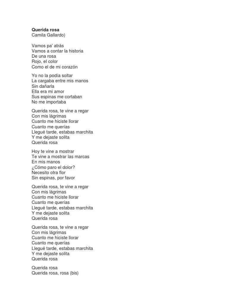 Letra Querida Rosa | PDF
