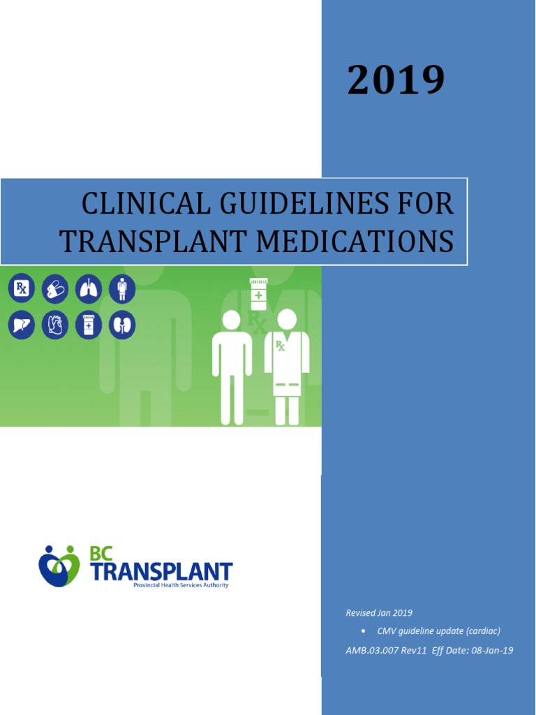 Clinical Guidelines For Transplant Medications PDF | PDF | T Cell ...