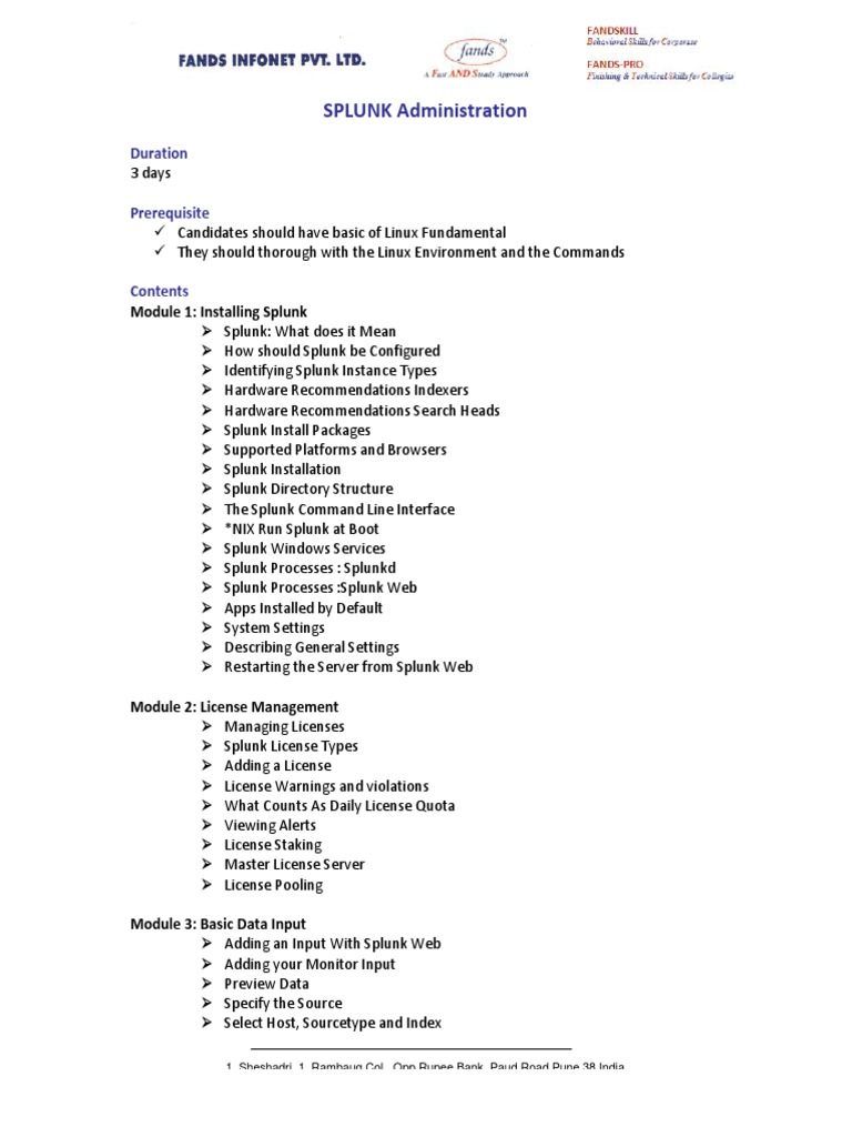Splunk Administration PDF | PDF | Mobile App | Virtual Machine
