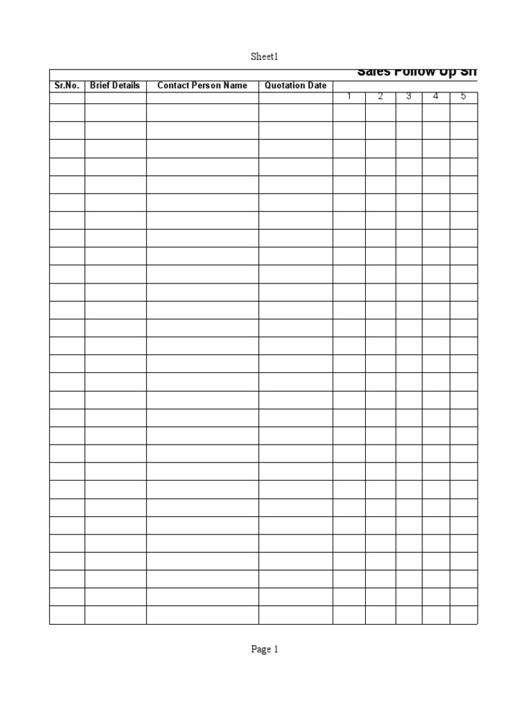 Sales Follow-Up Tracking Sheet | PDF
