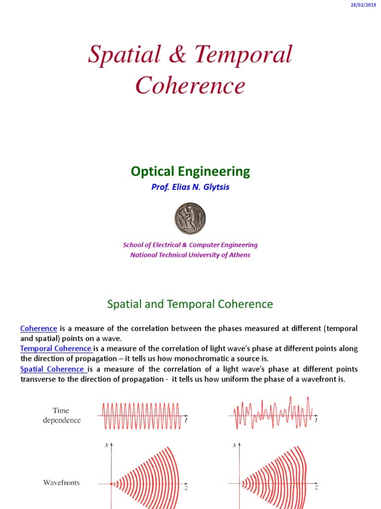 Spatial And Temporal Coherence Optical Engineering Pdf Coherence Physics Modern Physics