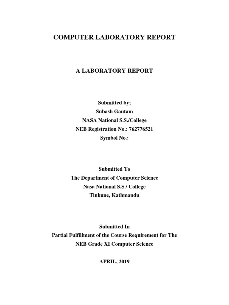 Computer Lab Report for Grade XI | PDF | Graphical User Interfaces ...