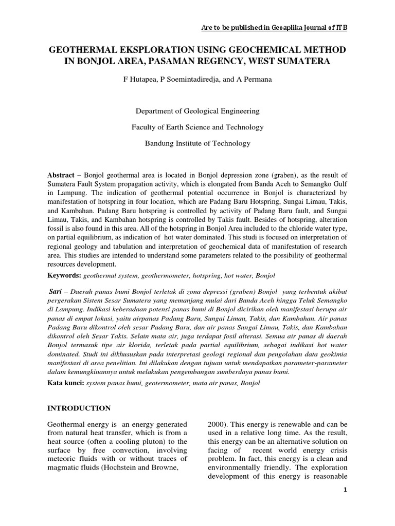Geothermal Exploration Using Geochemical PDF | PDF | Plate Tectonics | Geology