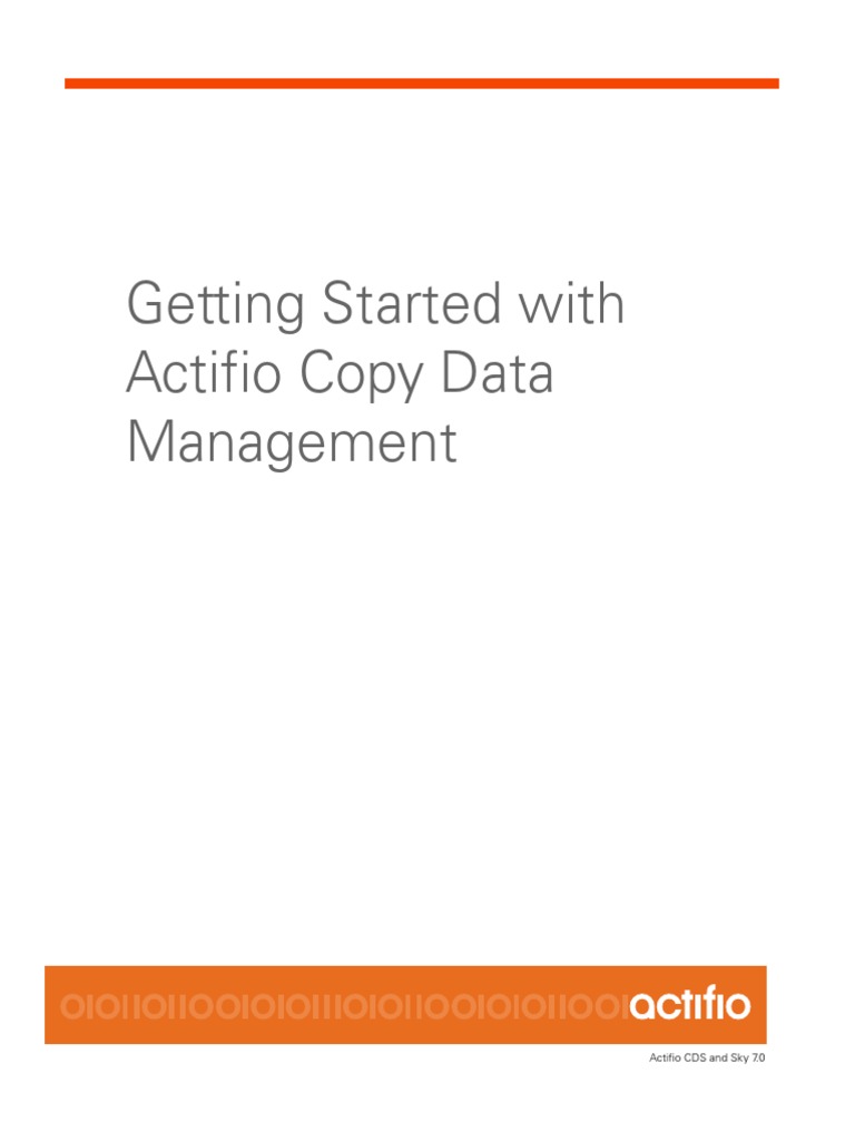 Actifio Copy Data Management | PDF | Oracle Database | Databases