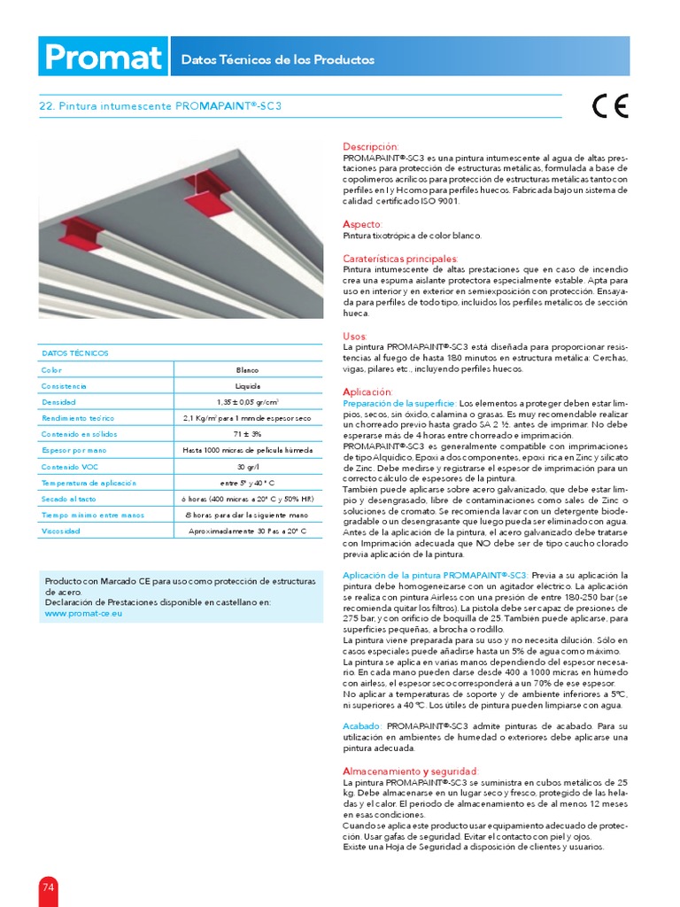 1.SC3 Hoja Tecnica PROMAPAINT-SC3 PDF | PDF | Pintar | Zinc