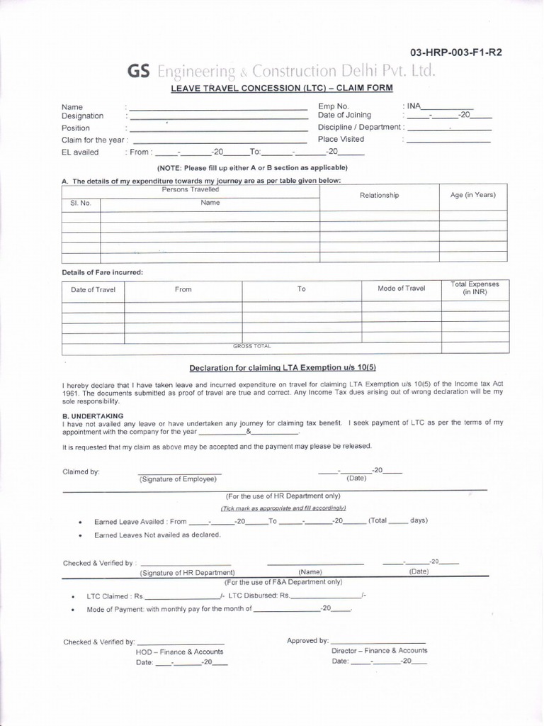 LTC Claim Form-R2 | PDF