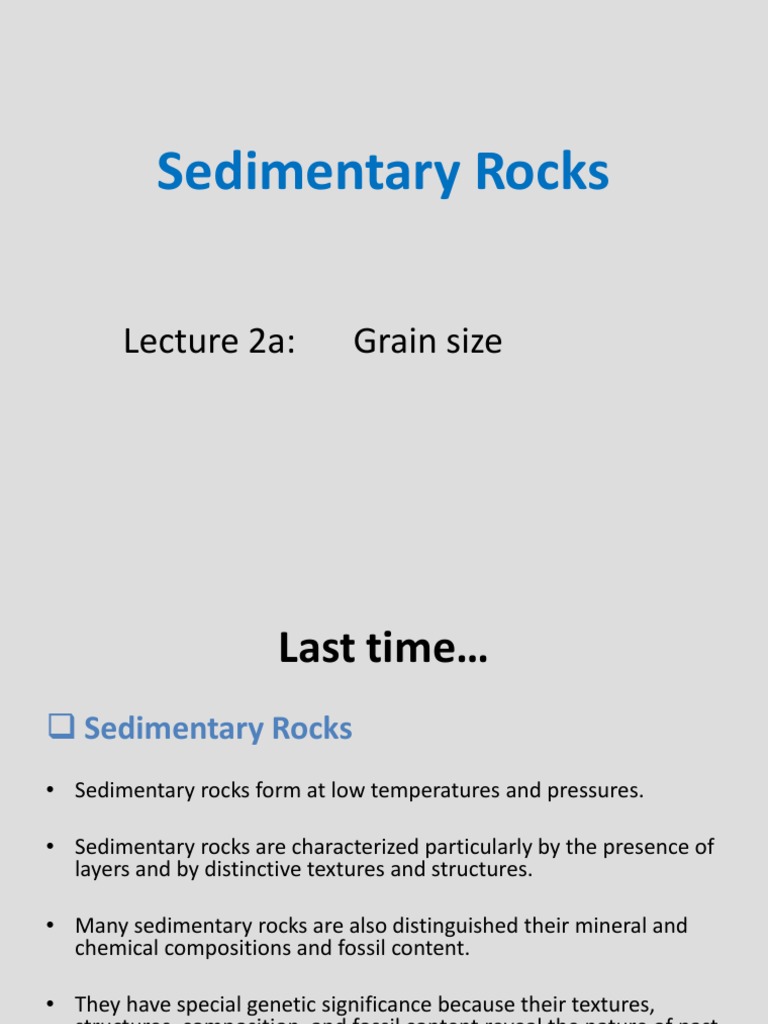 Lecture 2a Grain Size | PDF | Sedimentary Rock | Rock (Geology)