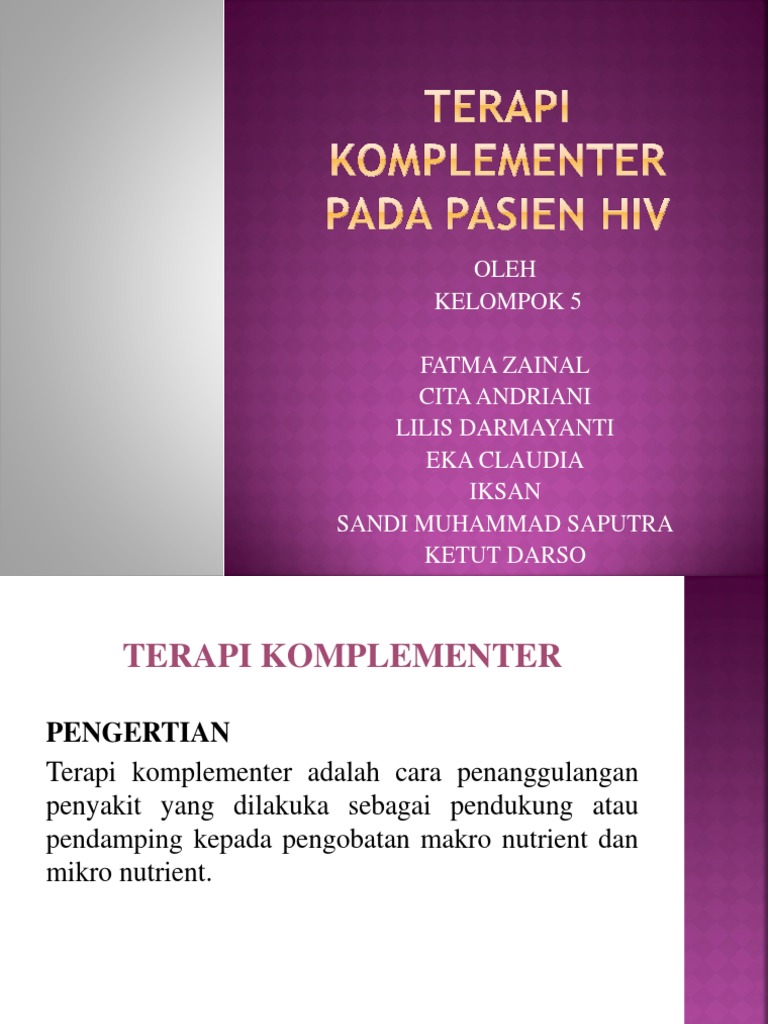 Terapi Komplementer Pada Pasien HIV | PDF