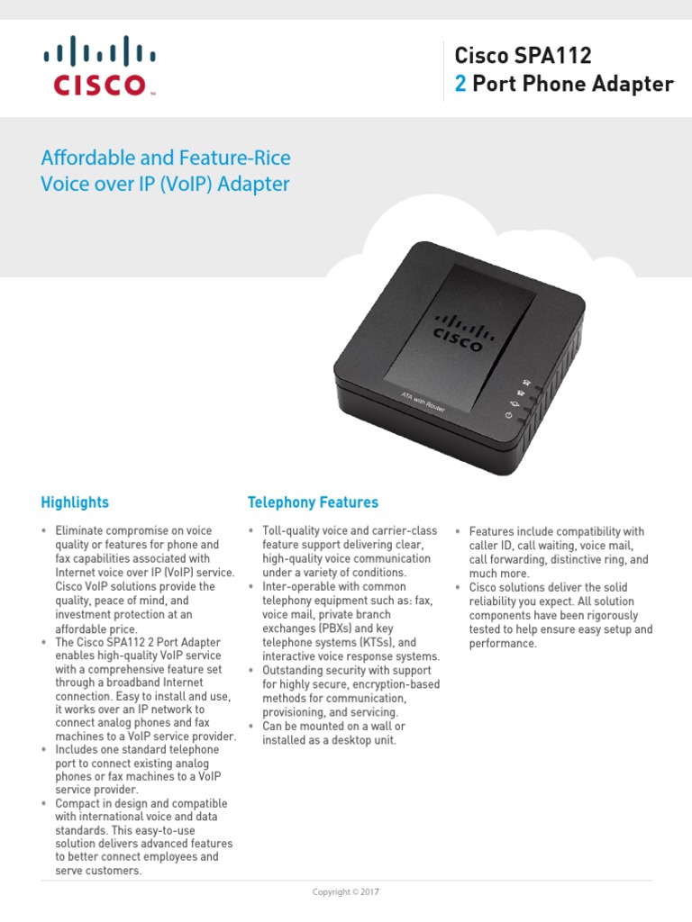 Cisco Spa112 2 Port Phone Adapter User Manual - fairynew