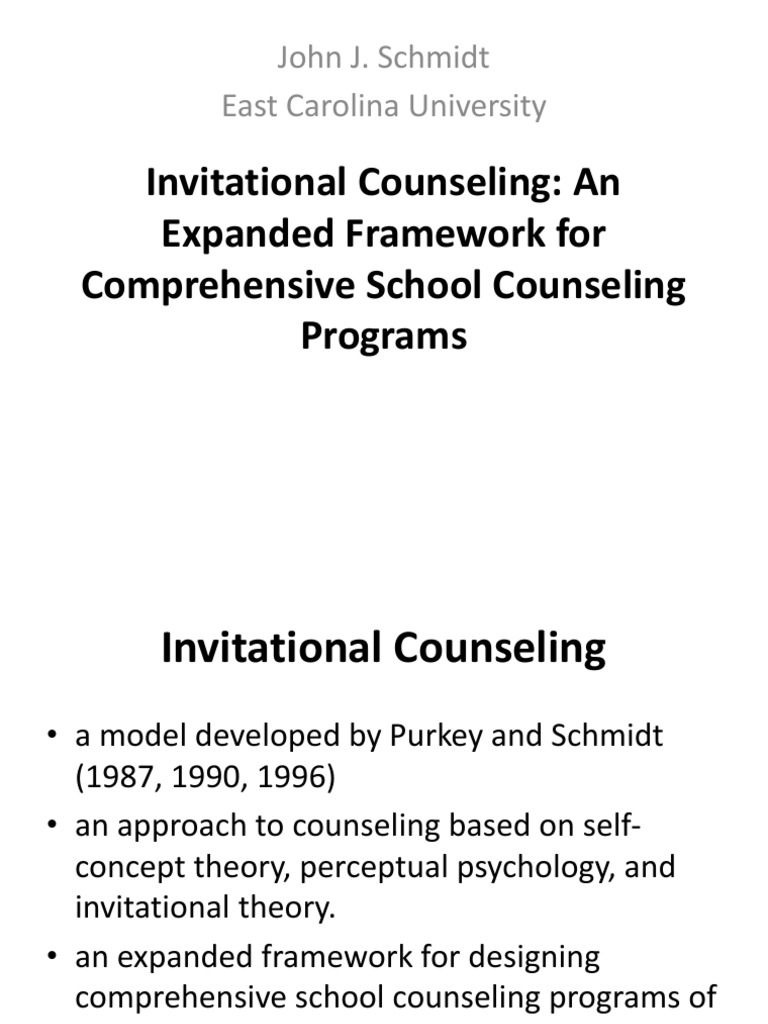 Invitational Counseling: An Expanded Framework For Comprehensive School ...