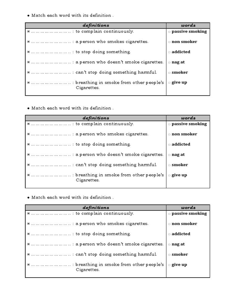 Match Each Word With Its Definition | PDF