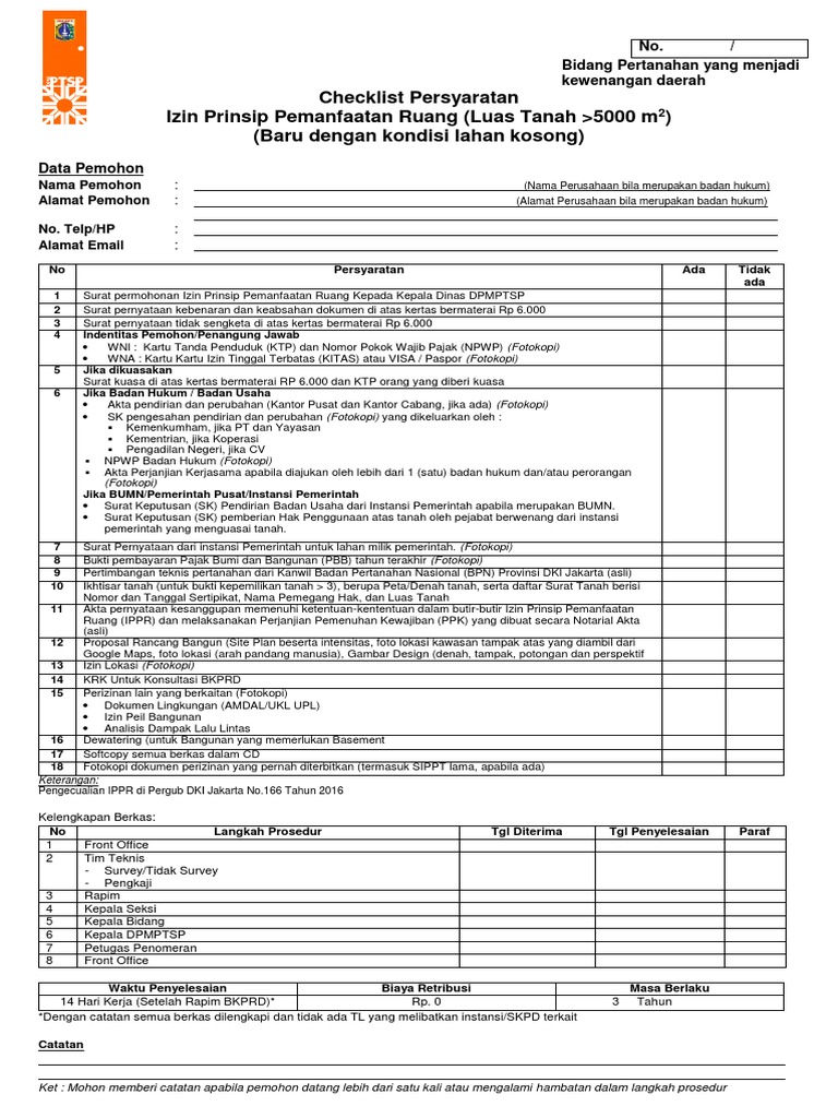Checklist Persyaratan IPPR | PDF