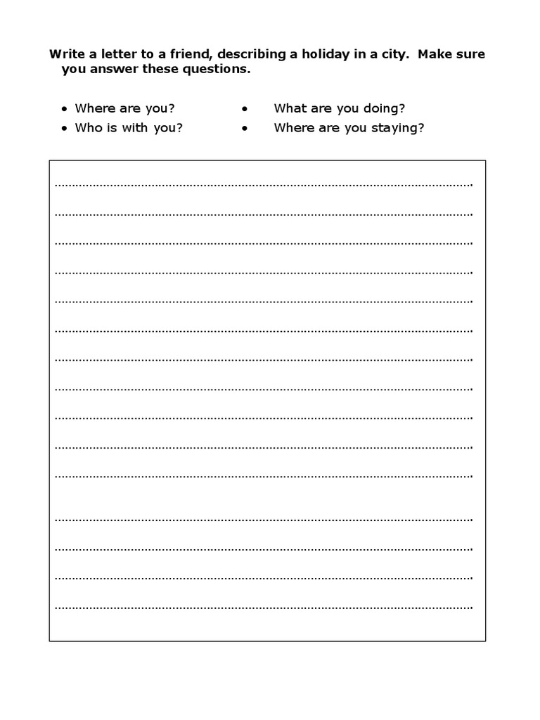 Letter To A Friend Describing A Holiday in A City | PDF