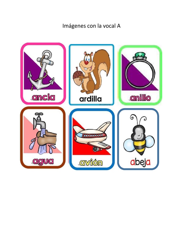 Imágenes Con La Vocal A | PDF