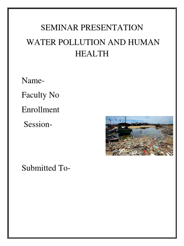 Water Pollution and Human Health Seminar | PDF