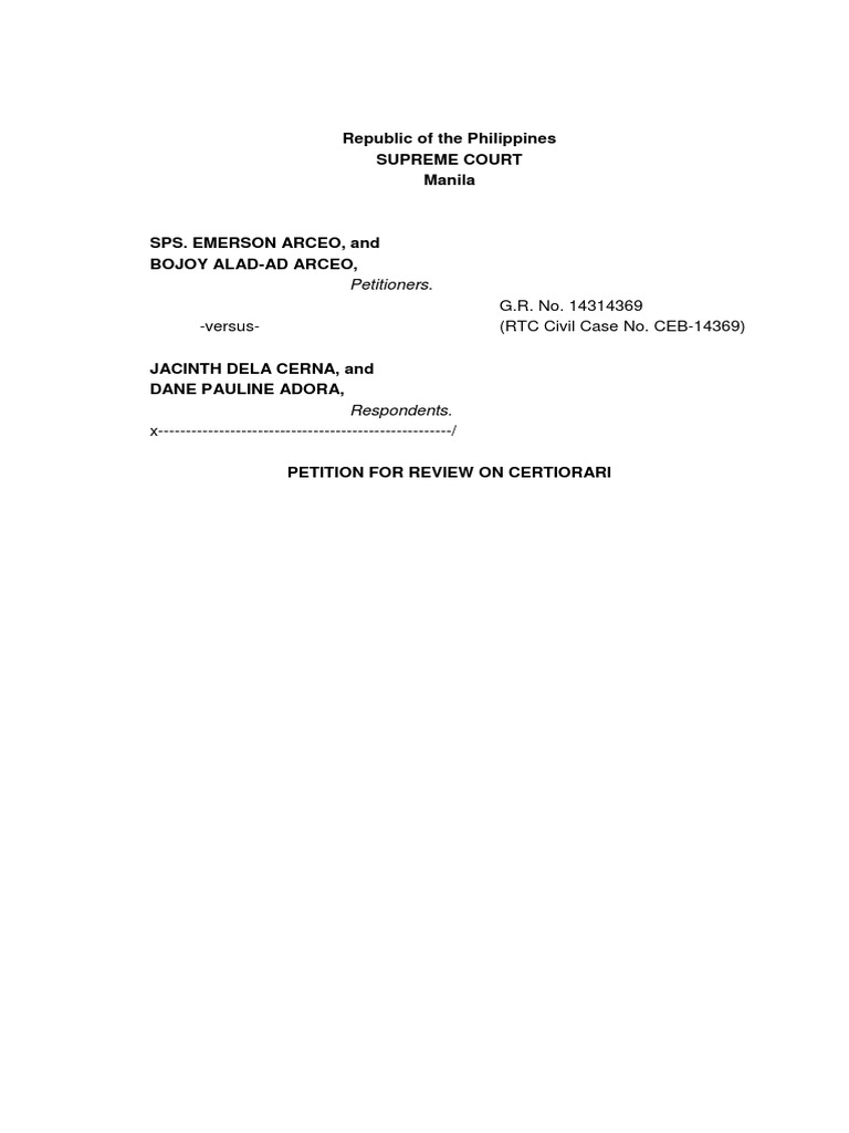 Captions and Title (Supreme Court) | PDF